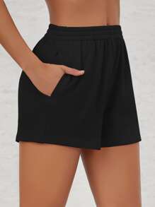 SHEIN EZwear Solid Track Shorts | SHEIN USA