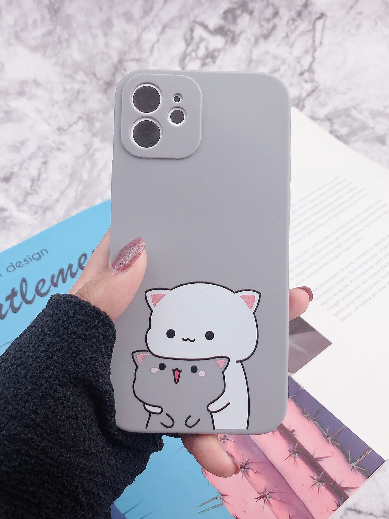 Cartoon Cat Print Phone Case
