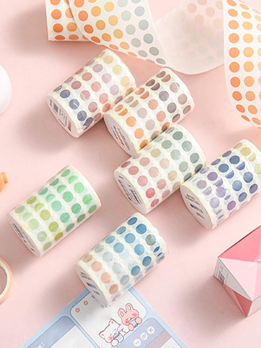 1pc Morandi Color Dot Stickers Random, Scrapbook Stickers, For Photo ...