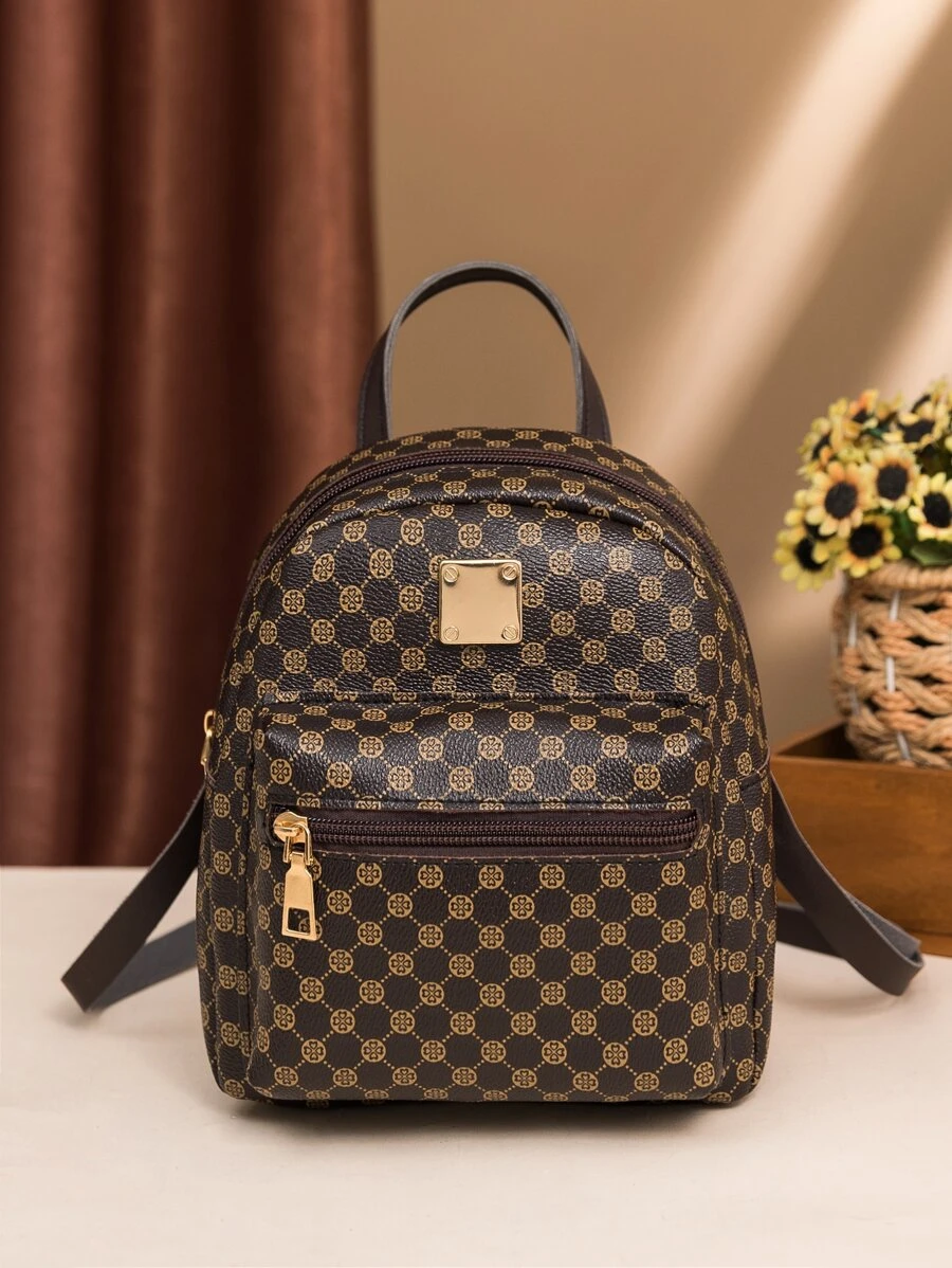Mini Graphic Print Pocket Front Classic Backpack | SHEIN USA