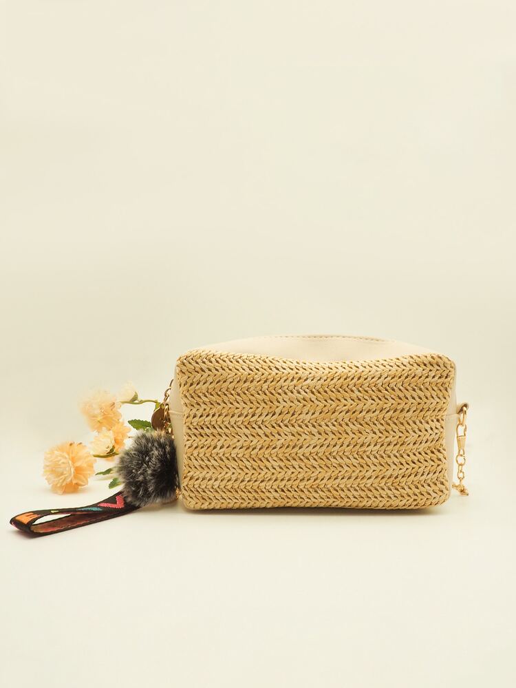 Panel Design Straw Bag | SHEIN UK