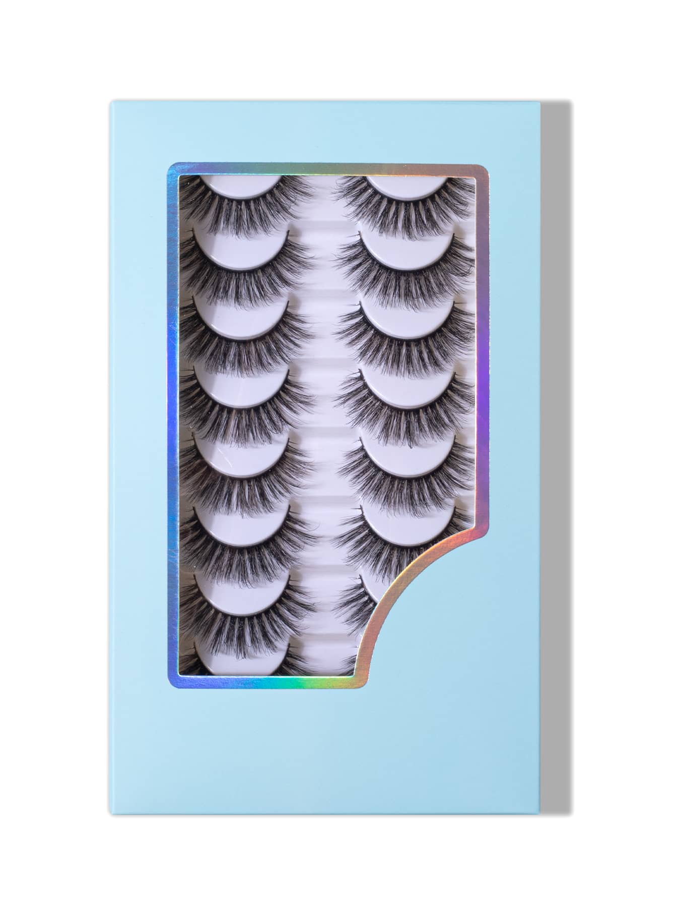 8 pairs of complete eyelashes thick curling 15mm fluffy and slim ...