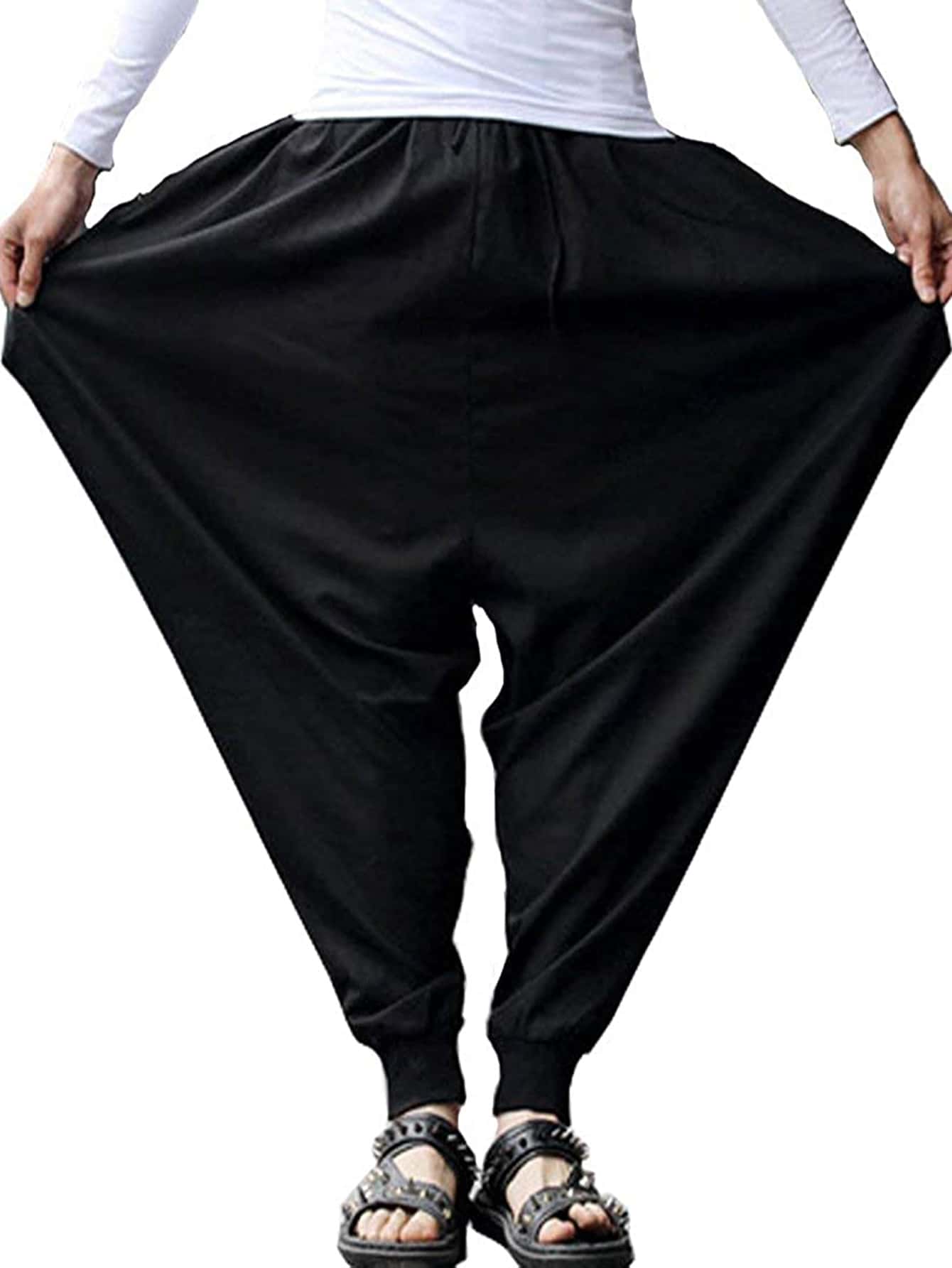 Manfinity Men Elastic Waist Drop Crotch Pants | SHEIN USA