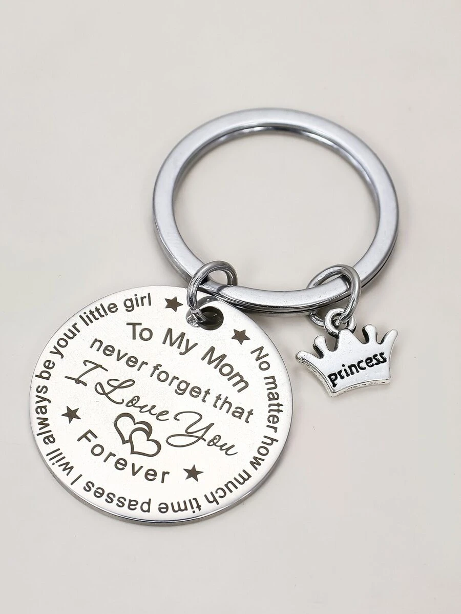 Slogan Design Round Charm Keychain | SHEIN USA