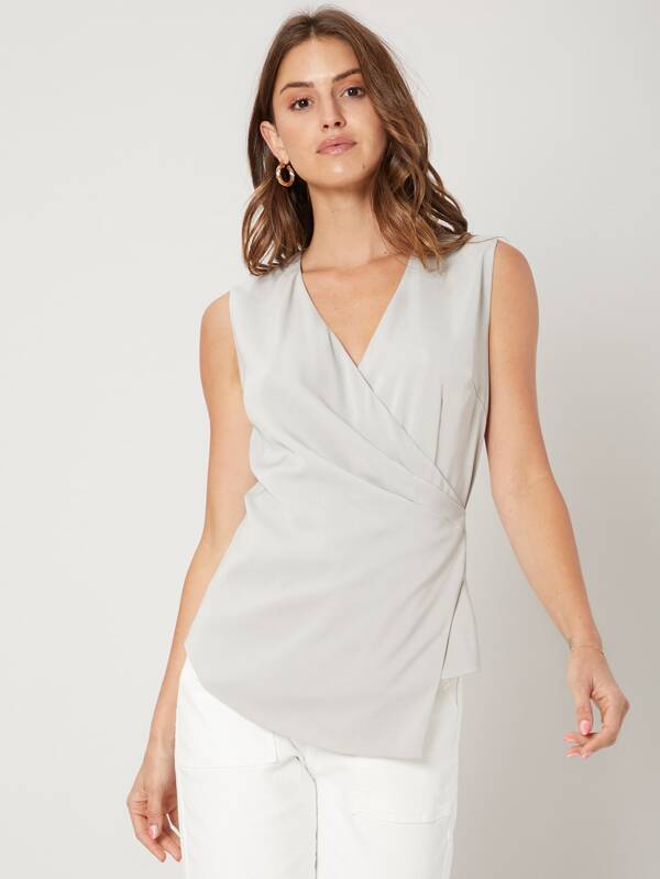 SHEIN Asymmetrical Wrap Top | SHEIN USA