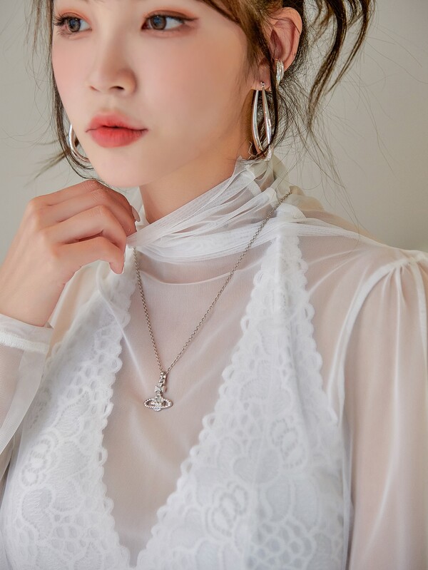 DAZY High Neck Sheer Mesh Top | SHEIN USA