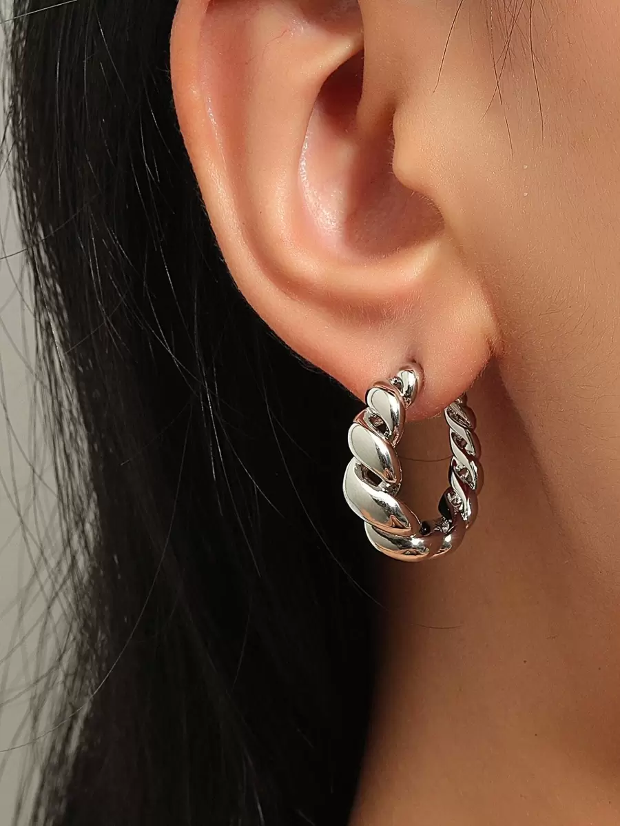 Twist Cuff Hoop Earrings | SHEIN USA