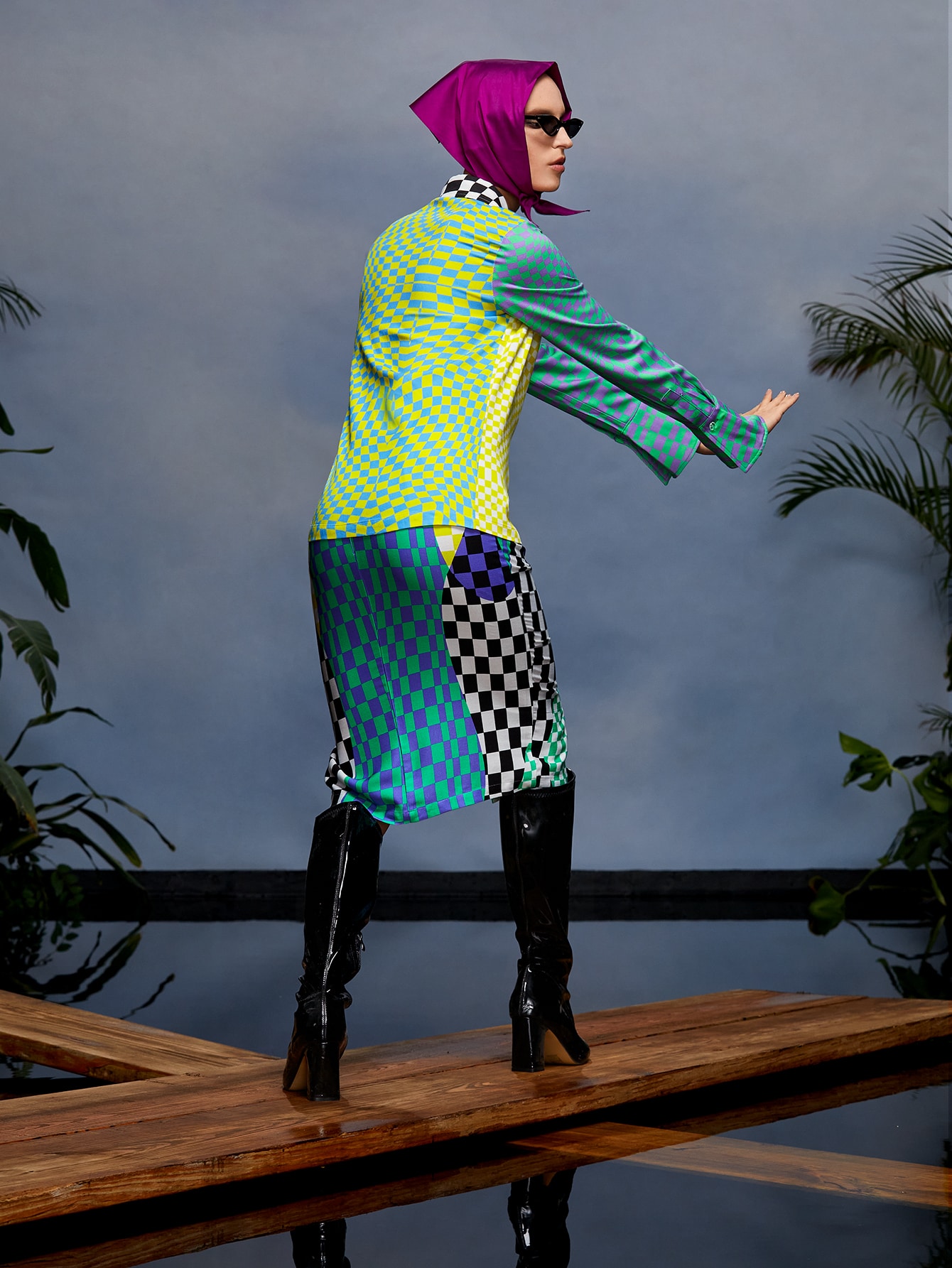 SHEIN X Elisa Arienti Camisa de color combinado con estampado de ...