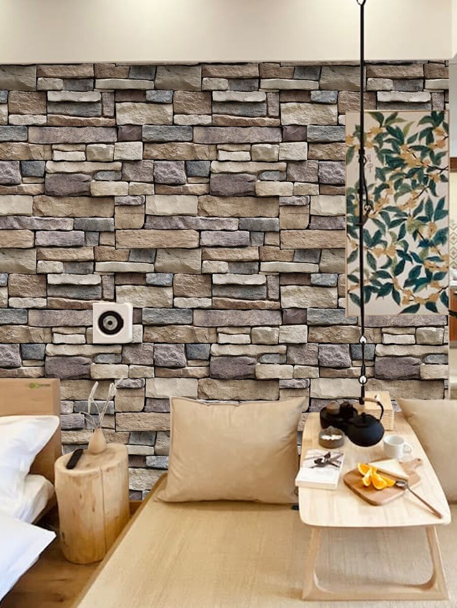 1pc Vintage Brick Pattern Wallpaper For Room Background Decoration ...