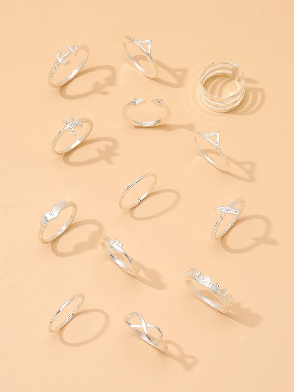 13pcs Skinny Ring Pack for Sale Australia| New Collection Online| SHEIN ...