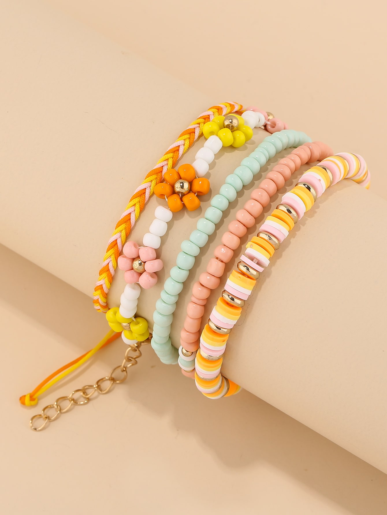 5pcs Bead Decor Bracelet