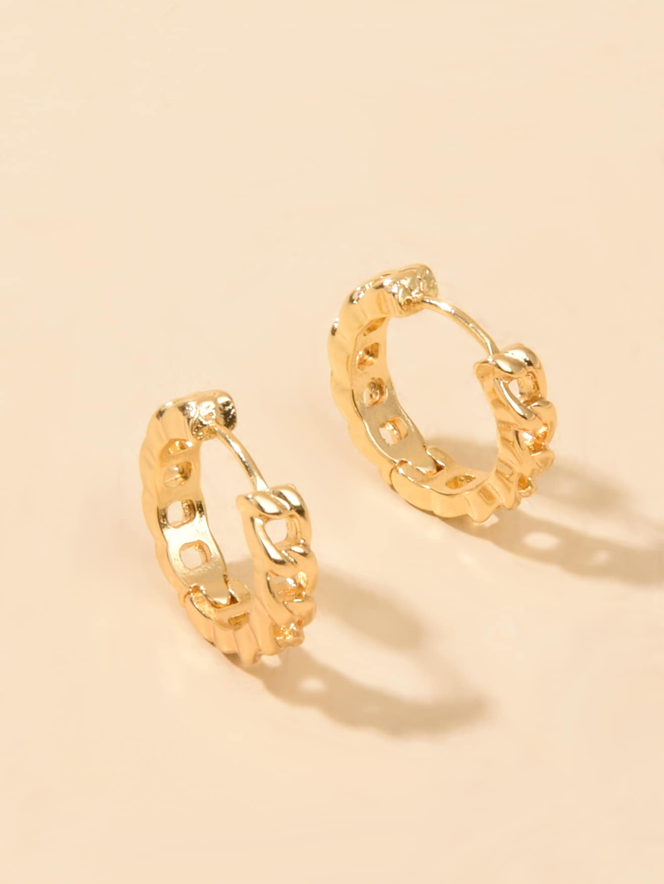 Chain Design Hoop Earrings | SHEIN USA