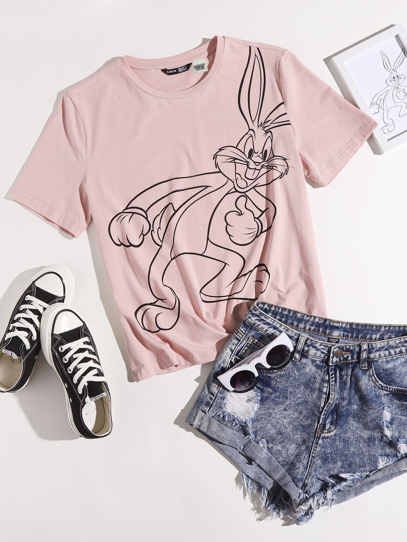 LOONEY TUNES X SHEIN Cartoon Graphic Tee | SHEIN USA