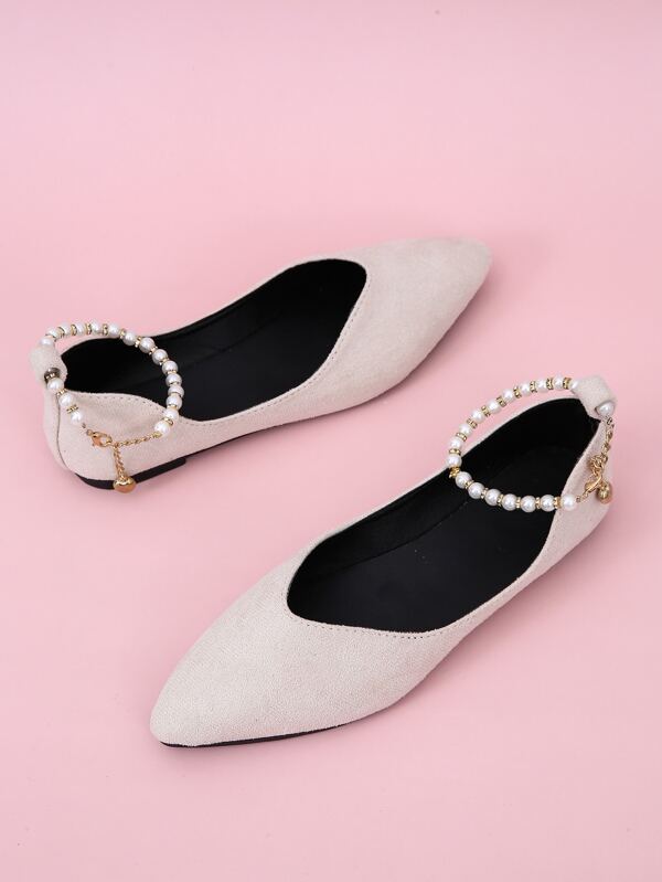 Faux Pearls Decor Ballet Flats | SHEIN USA