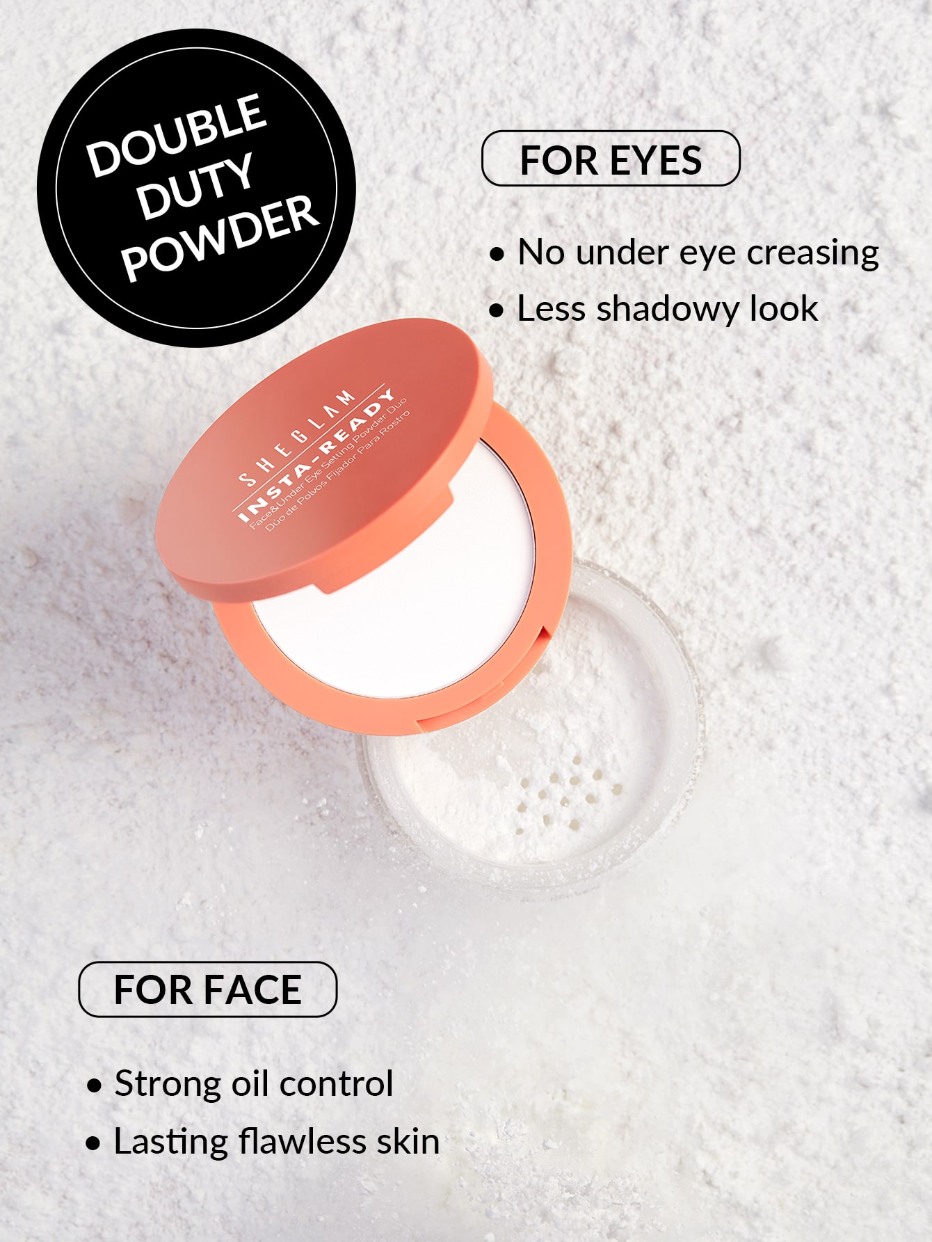 SHEGLAM Insta-Ready Face & Under Eye Setting Powder Duo-TRANSLUCENT