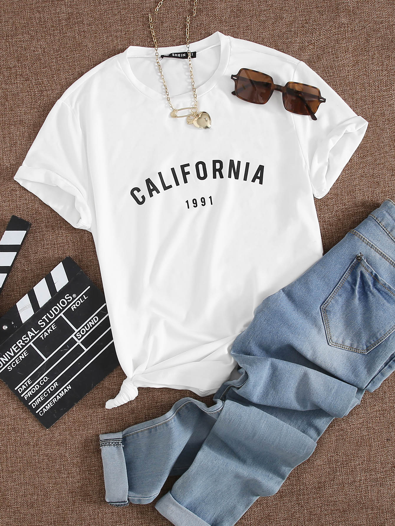 Camiseta con estampado de letra