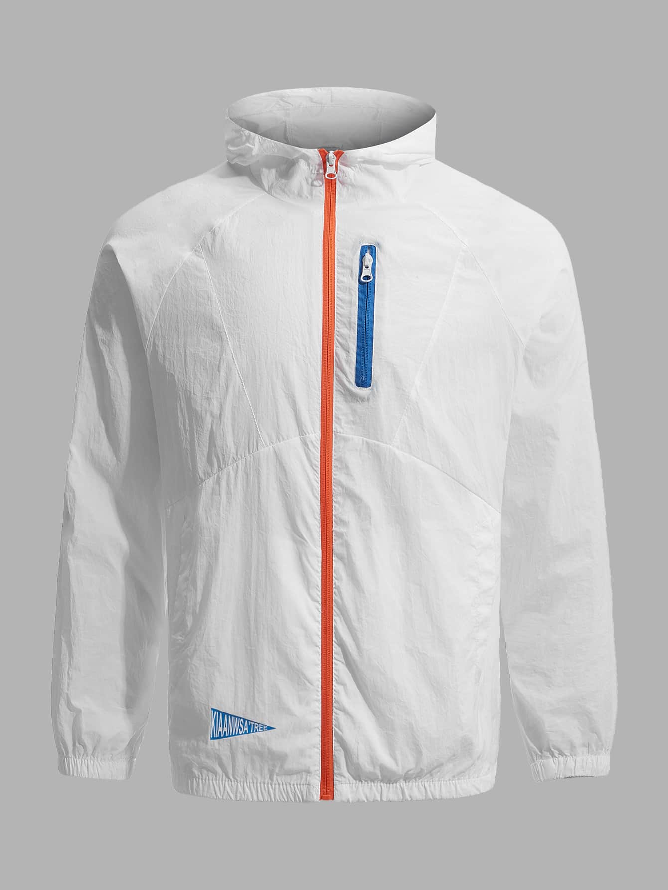 Men Letter Graphic Zip Up Sports Jacket