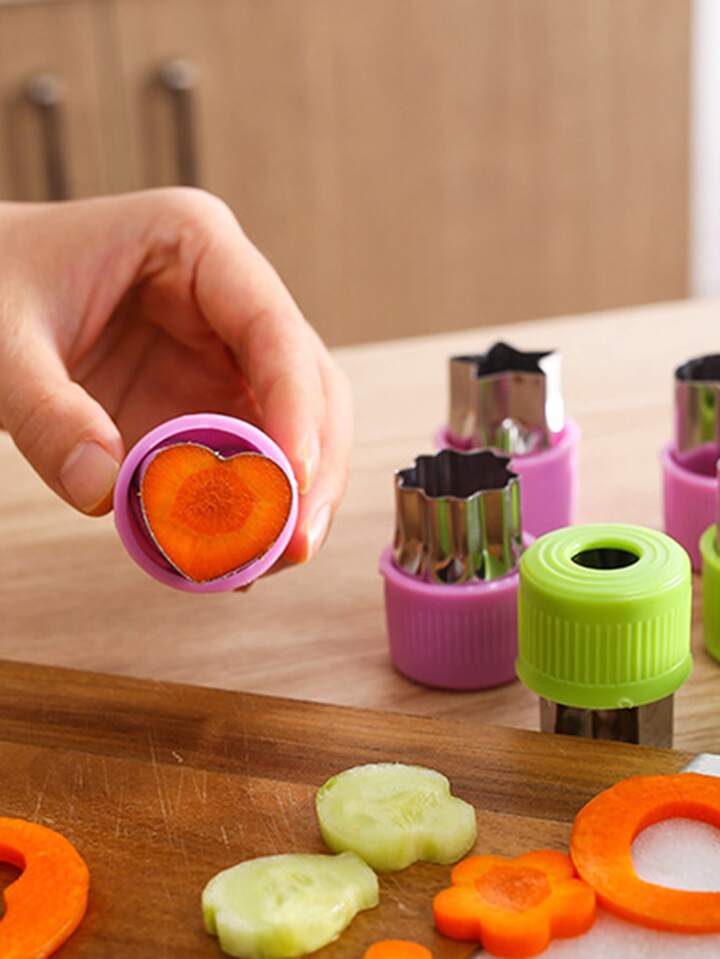 9pcs Random Color Fruit Cutter For Children Kids, Food Cookie Sandwich ...