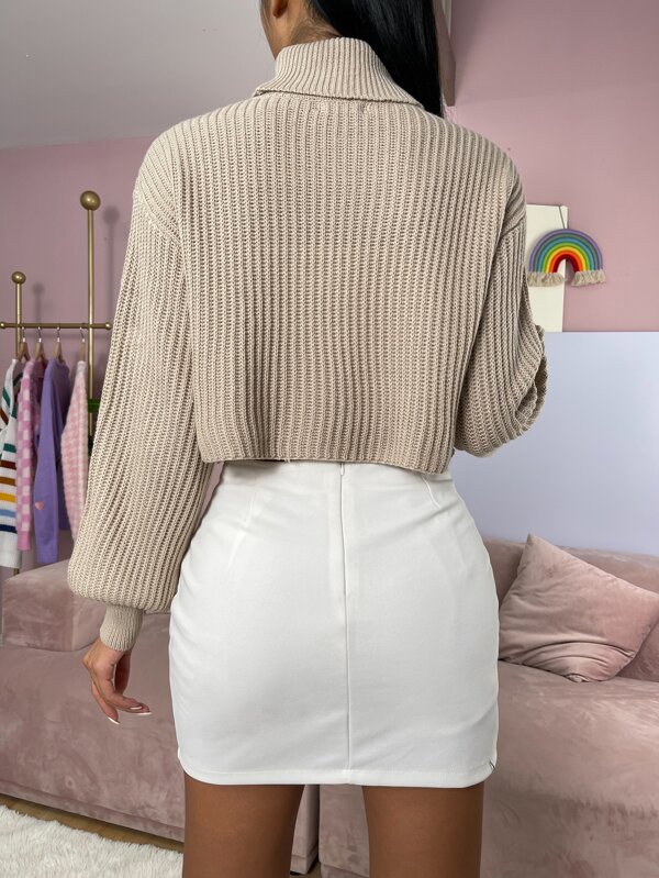Shein Frenchy Turtleneck Ribbed Knit Drop Shoulder Sweater Shein Usa