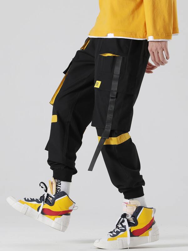 Manfinity EMRG Men Ribbon Flap Pocket Cargo Pants | SHEIN USA