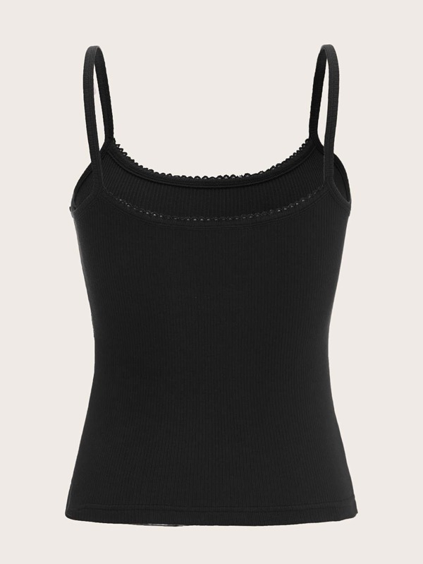 SHEIN EZwear Solid Rib-knit Cami Top | SHEIN USA