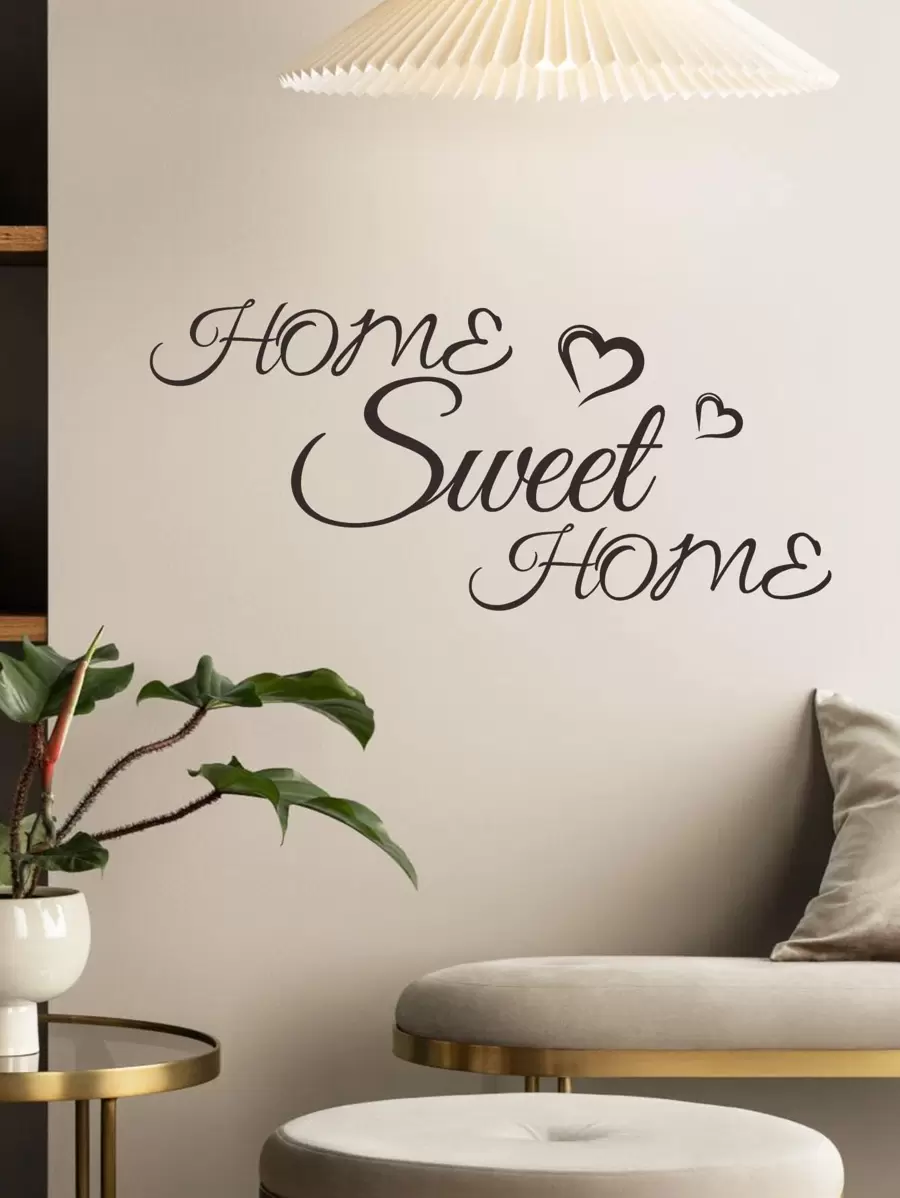 1pc Slogan Graphic Wall Sticker, Black Self Adhesive Wall Art Decal For ...