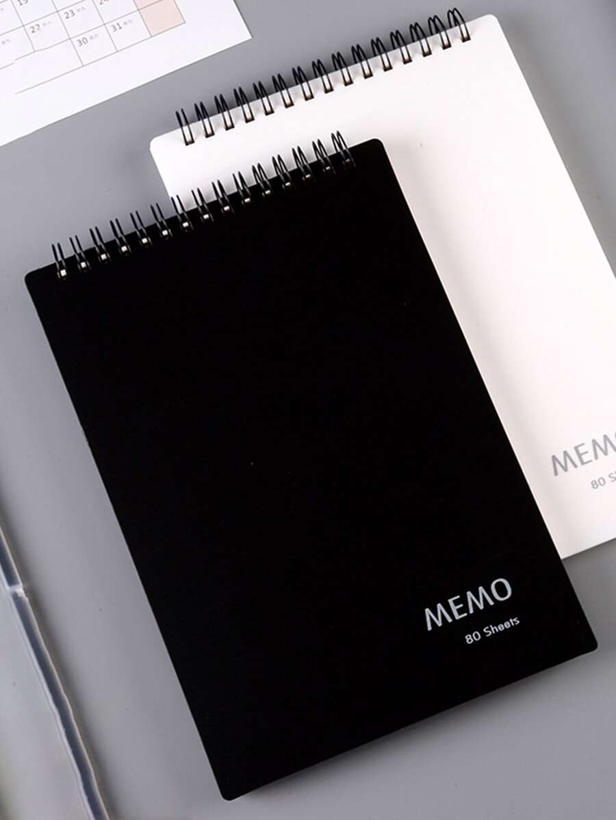 Black And White Flip Top Spiral Bound A5 Notebook With Horizontal Lines ...