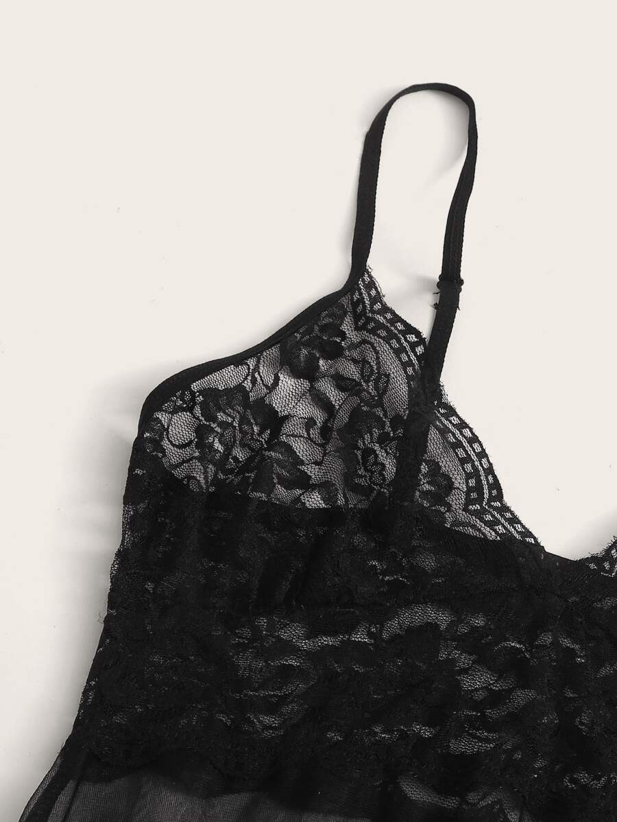 Floral Lace Slips With Thong Shein Usa