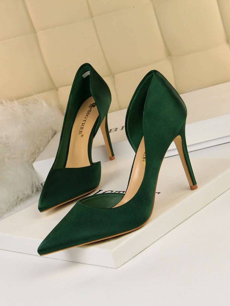Minimalist Stiletto Satin Court Heels | SHEIN USA