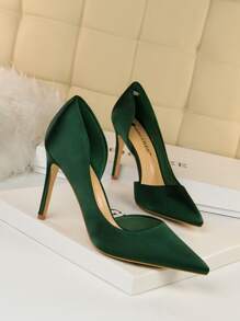 Minimalist Stiletto Satin Court Heels | SHEIN USA