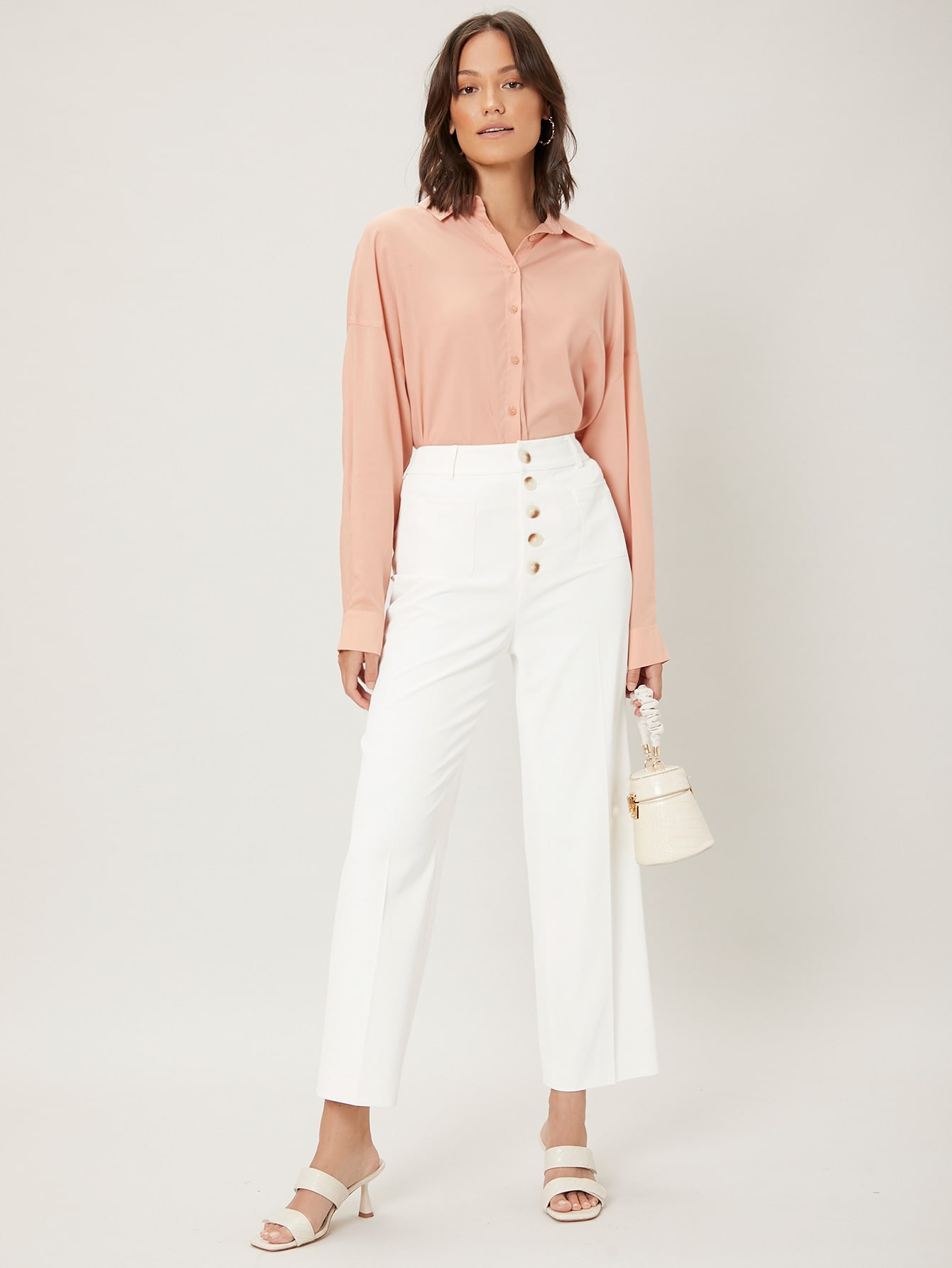 SHEIN Linen Oversize Straight Blouse | SHEIN USA