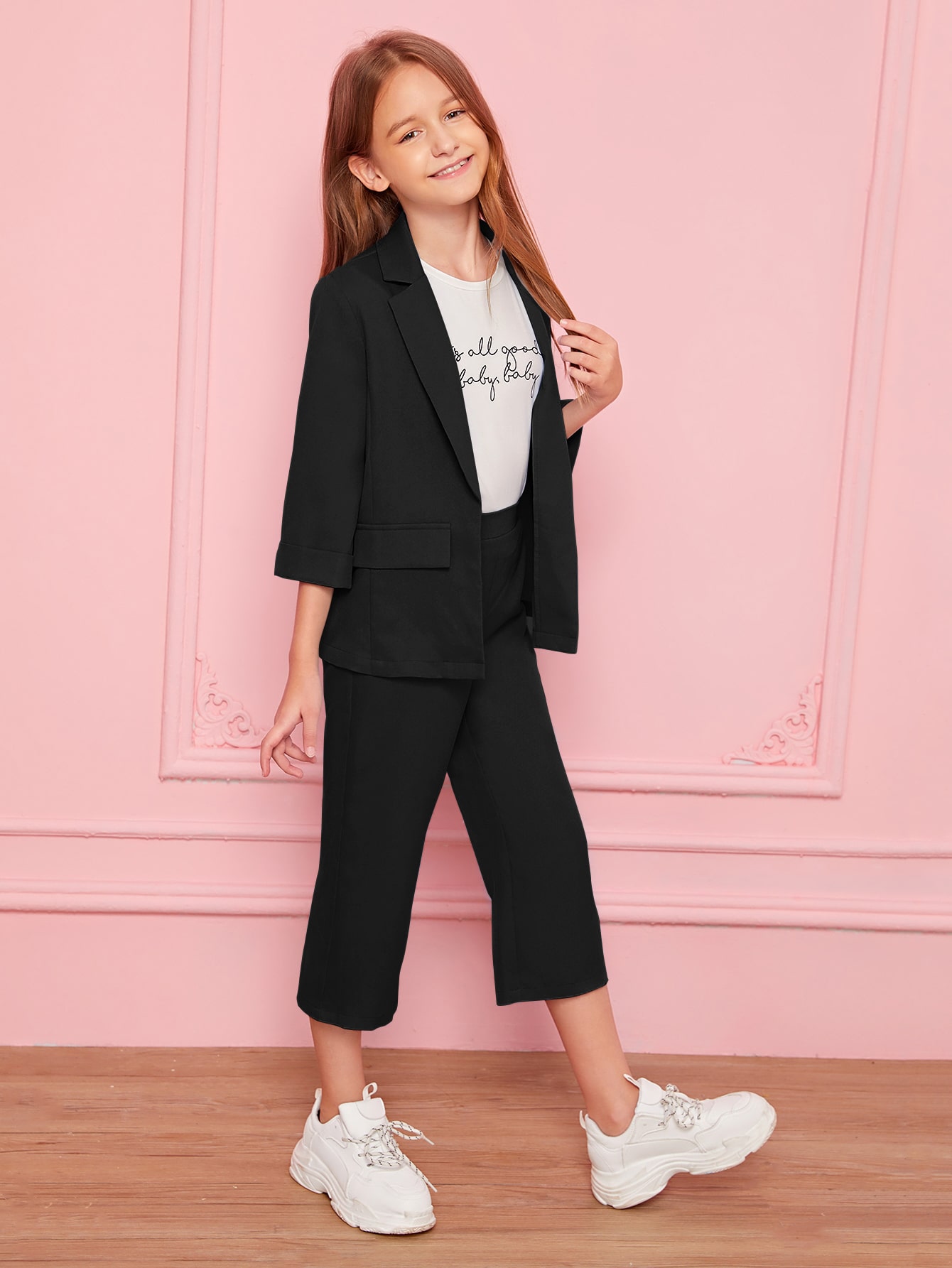 Set blazer con colletto a revers e Pantaloni da ragazza