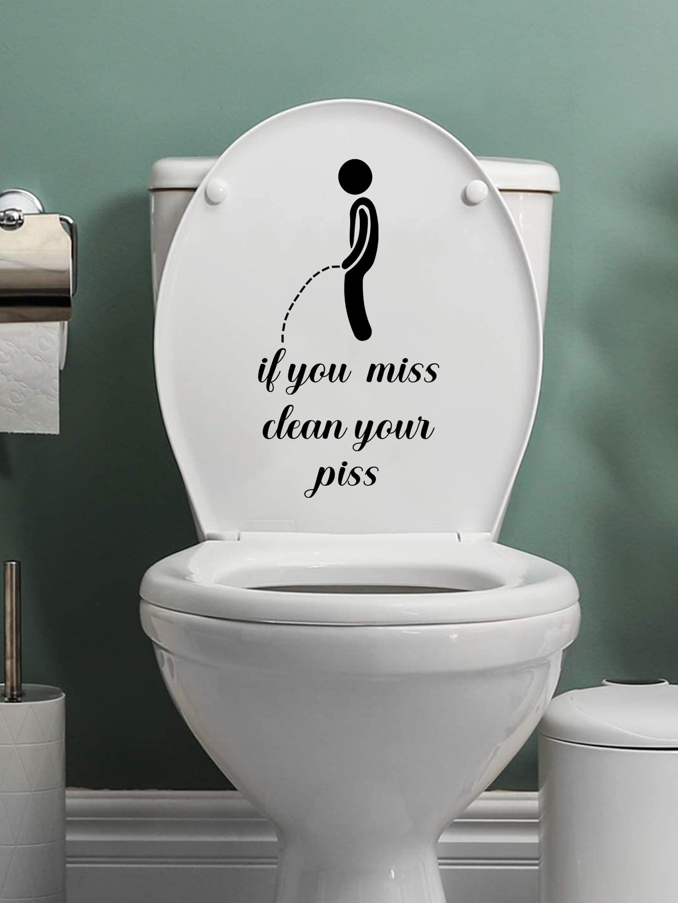 1sheet Slogan Graphic Toilet sticker