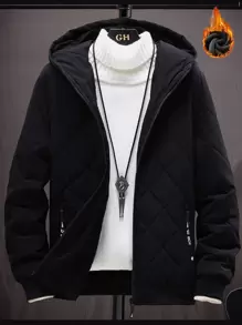 Manfinity Homme Men Zip Up Hooded Thermal Lined Jacket Without Jumper | SHEIN UK