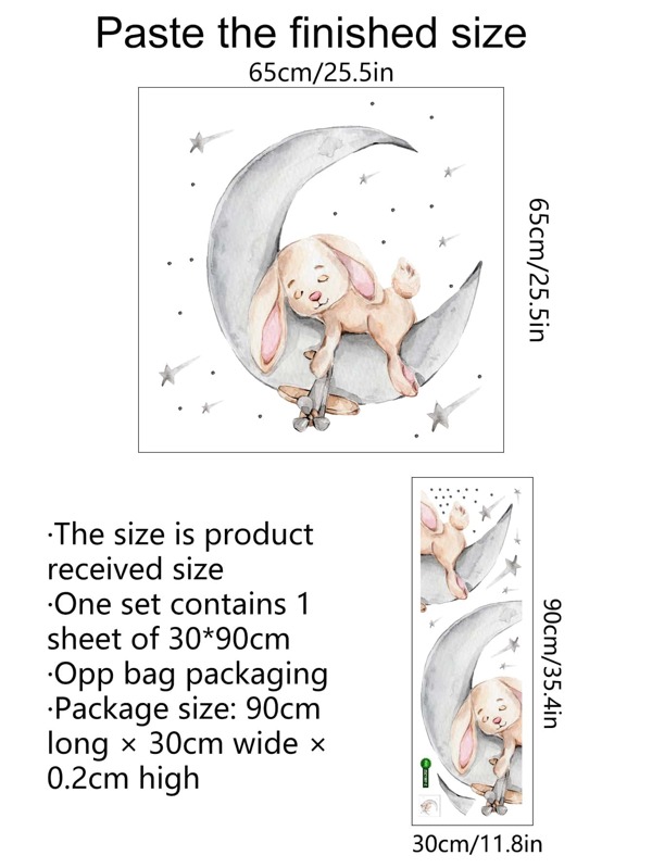 Cartoon Rabbit Kids Wall Sticker | SHEIN USA