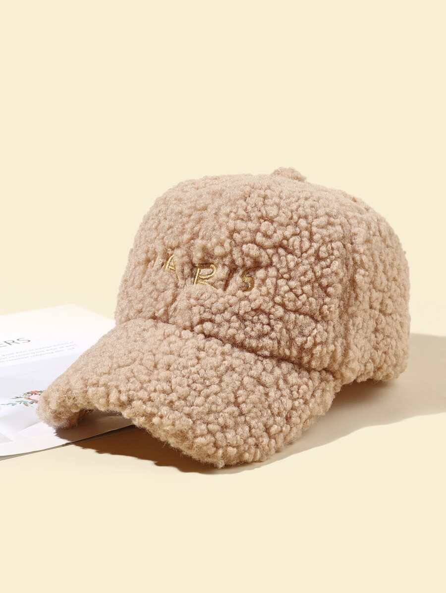 Embroidery Detail Fuzzy Baseball Cap | SHEIN USA