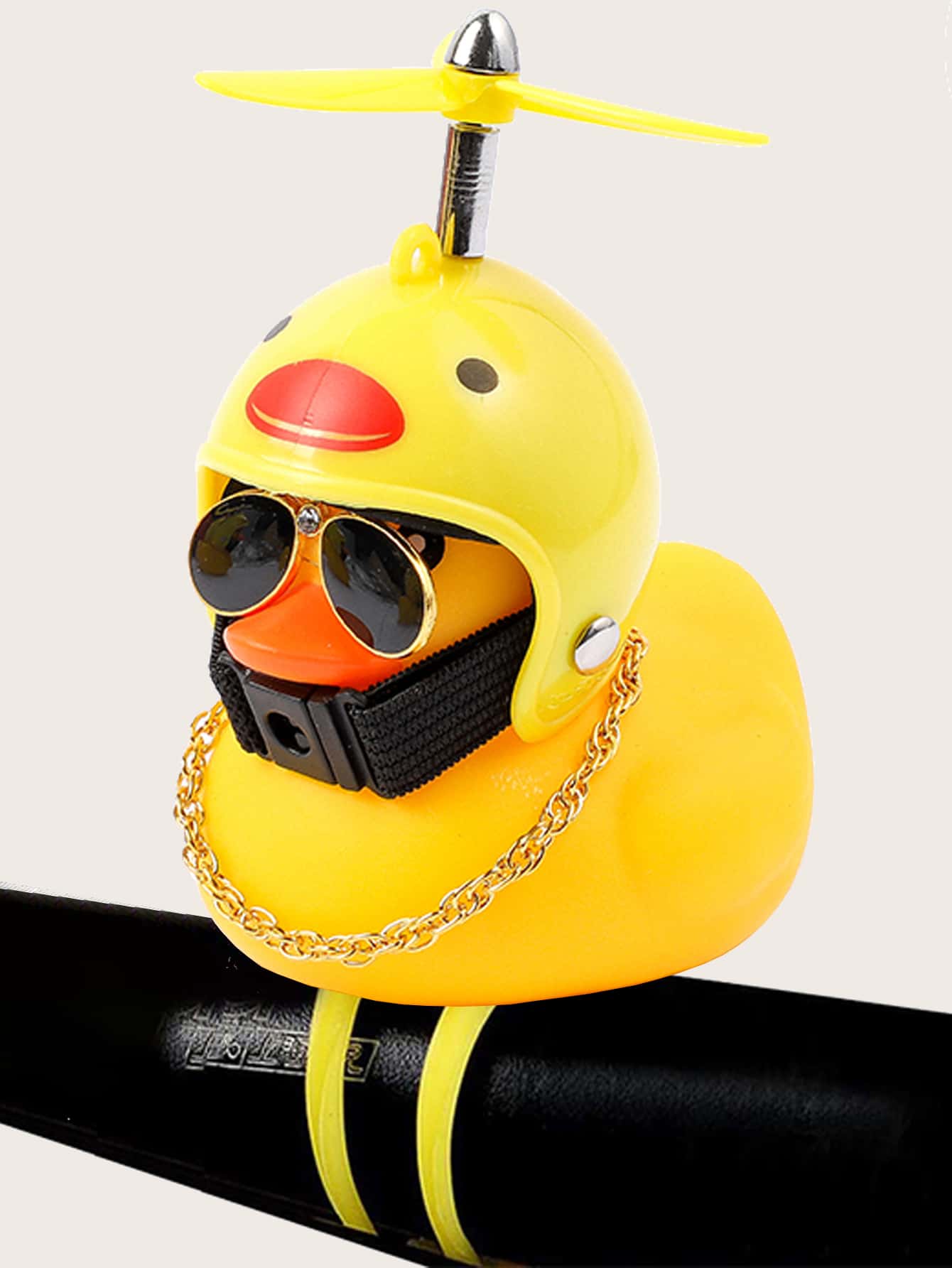 Cartoon Duck Motorcycle Ornament
