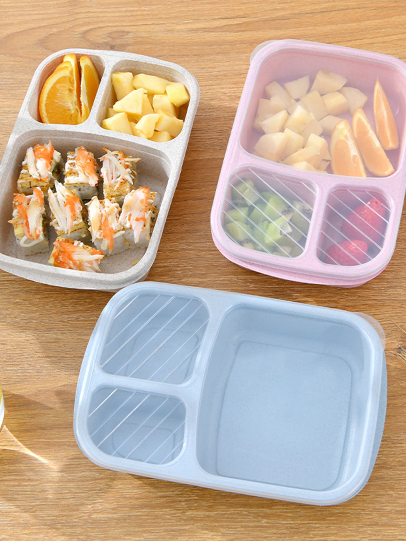 1pc 3 Grid Random Lunch Box
