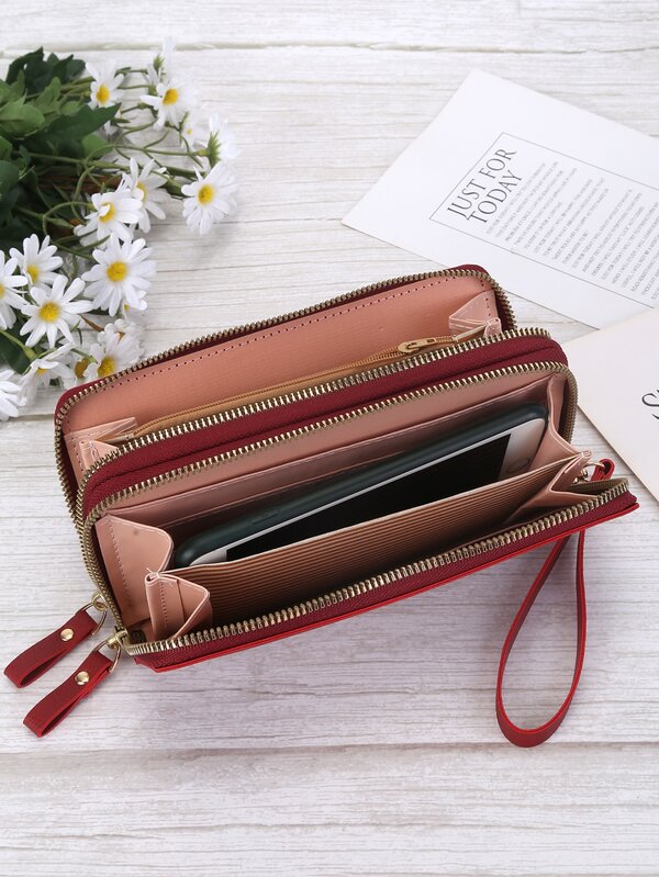 Metal Decor Long Wallet Checkbook Cover | SHEIN UK