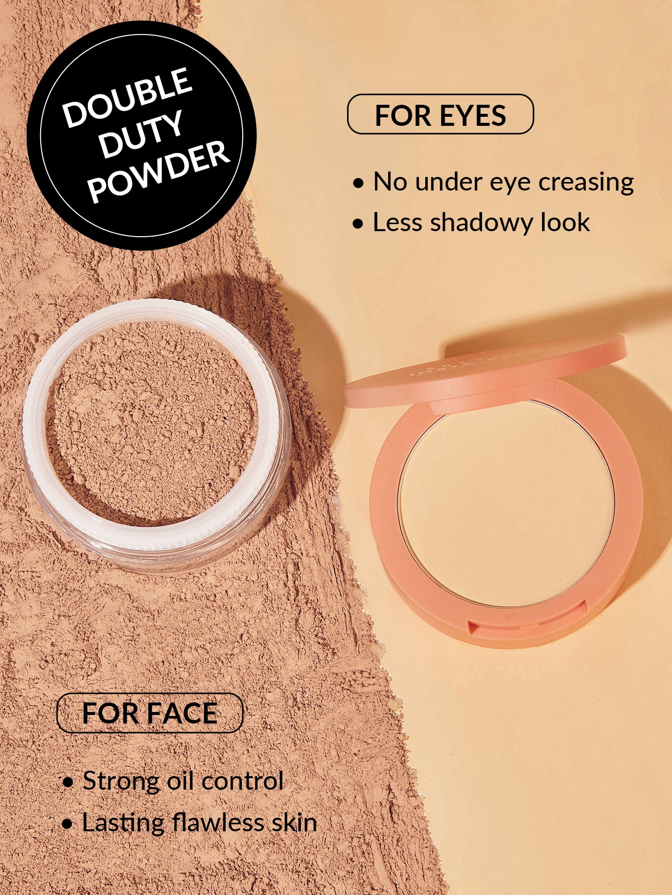 Insta-Ready Face & Under Eye Setting Powder Duo-TOASTED ALMOND