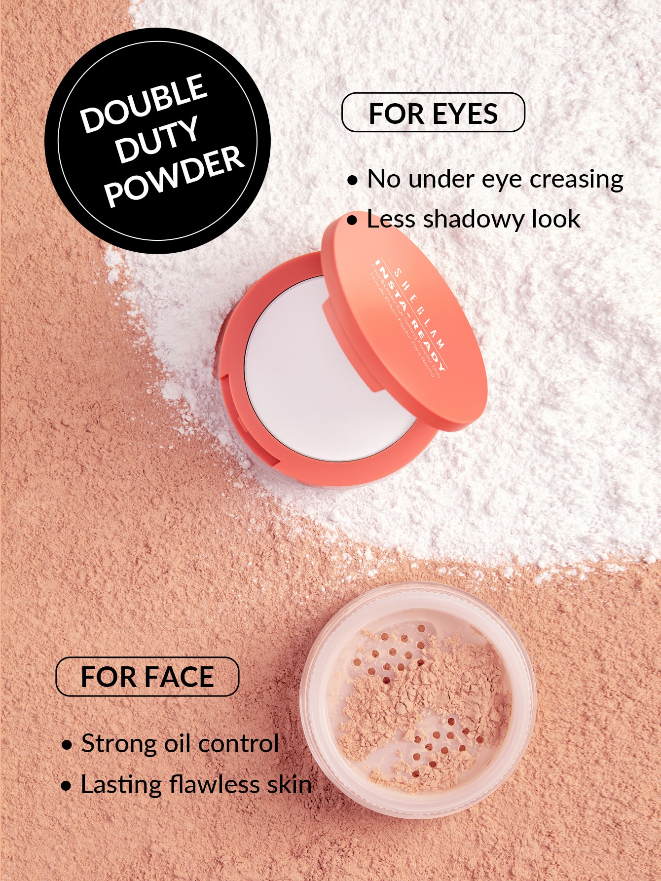 Insta-Ready Face & Under Eye Setting Powder Duo-BISQUE