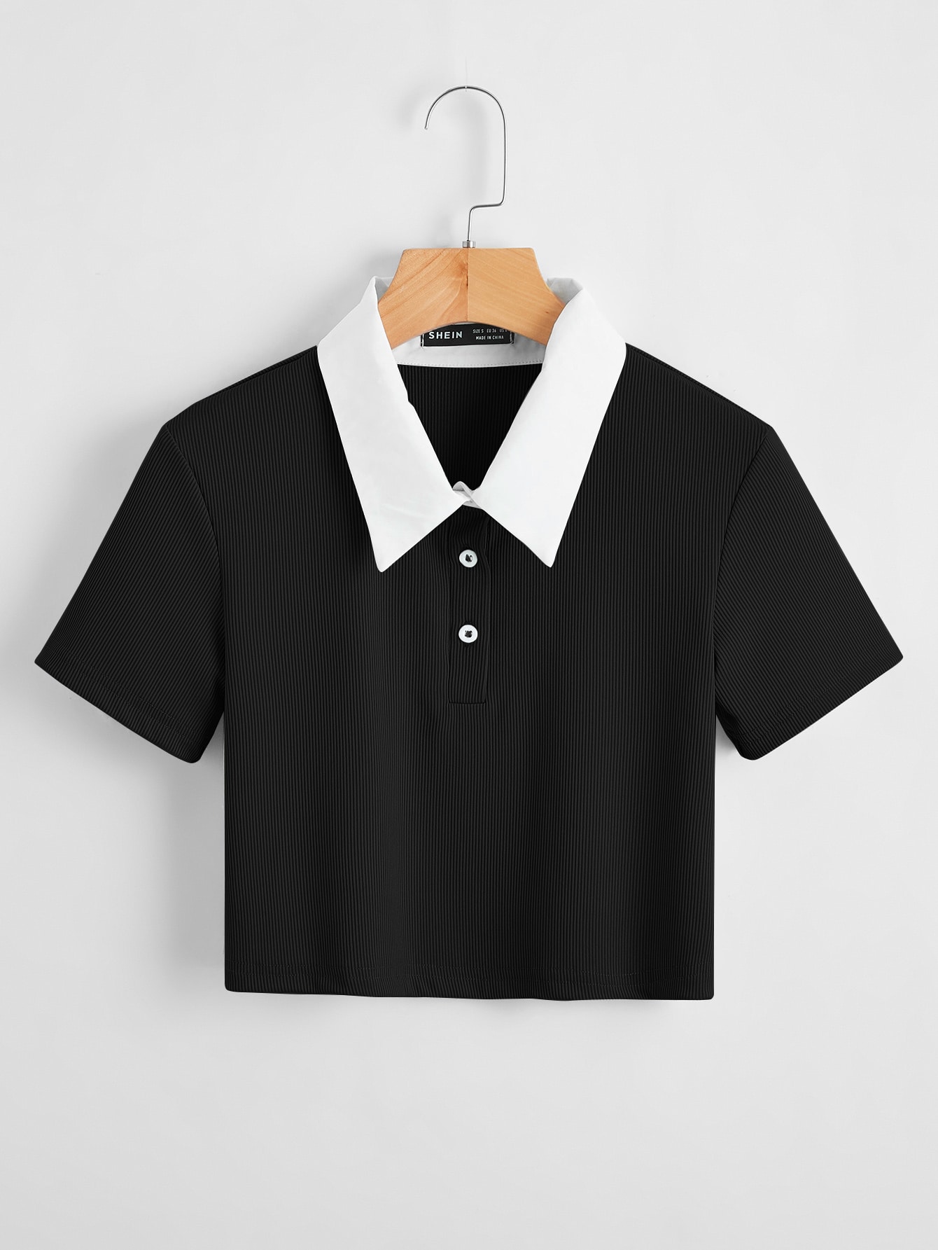 Polo Neck Button Front Tee