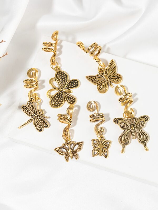 6pcs Butterfly Decor Hair Ring | SHEIN USA