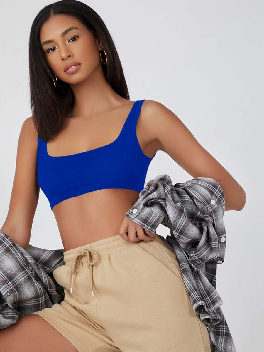 SHEIN BASICS Solid Crop Tank Top | SHEIN USA