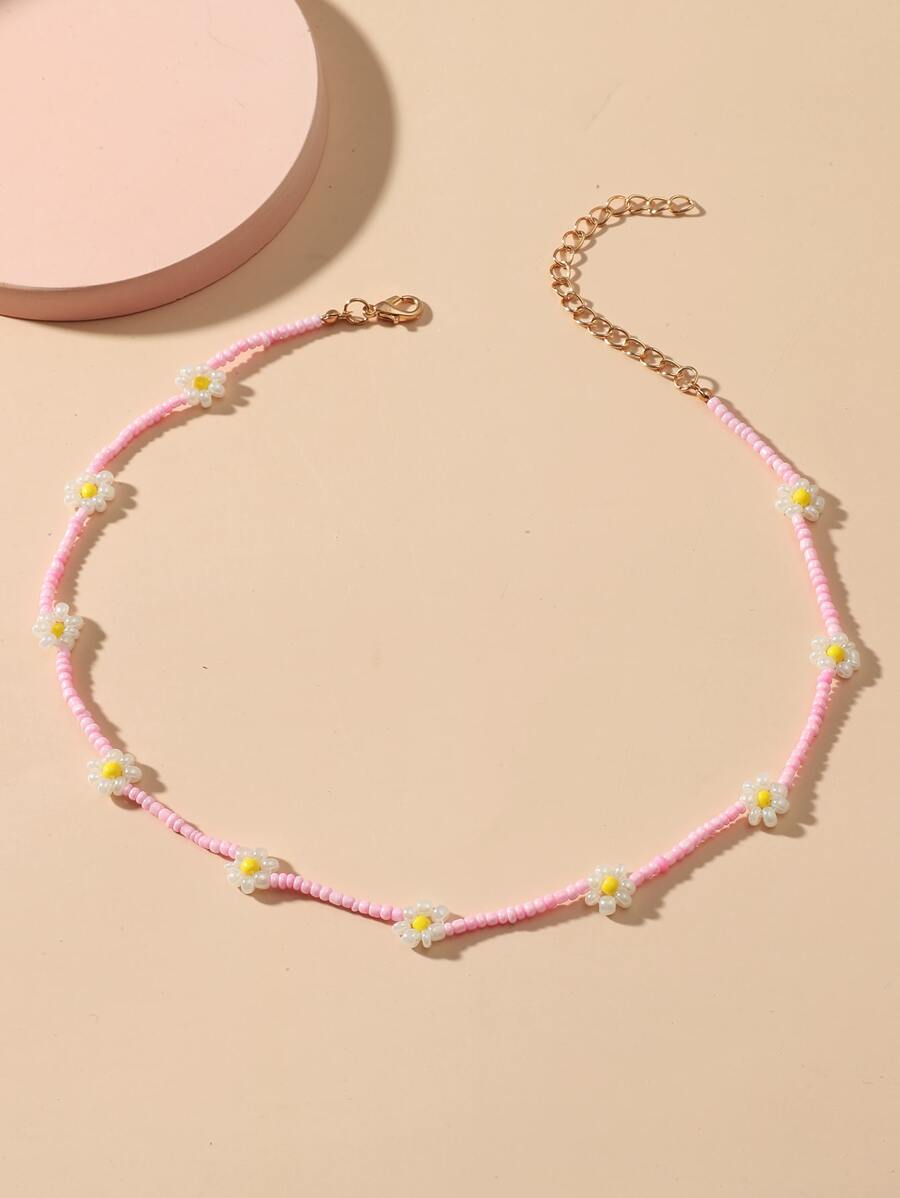 Bloem decor kralen ketting | SHEIN Nederland