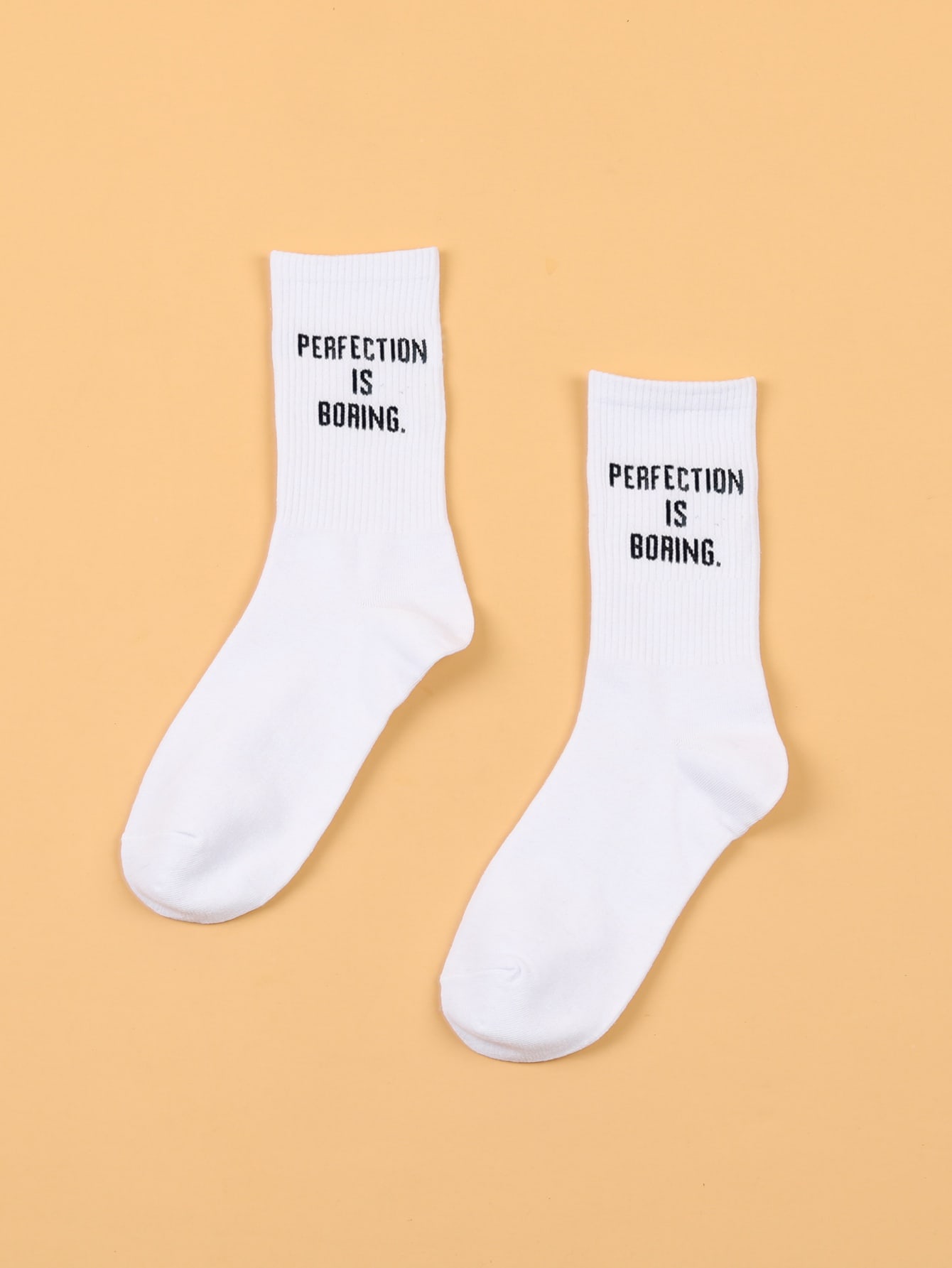 Slogan Graphic Crew Socks