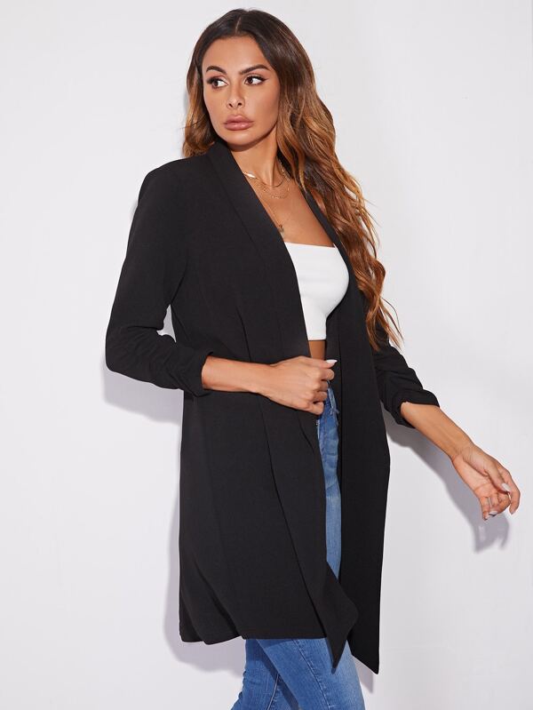 Shein Lune Shawl Collar Open Front Blazer Shein