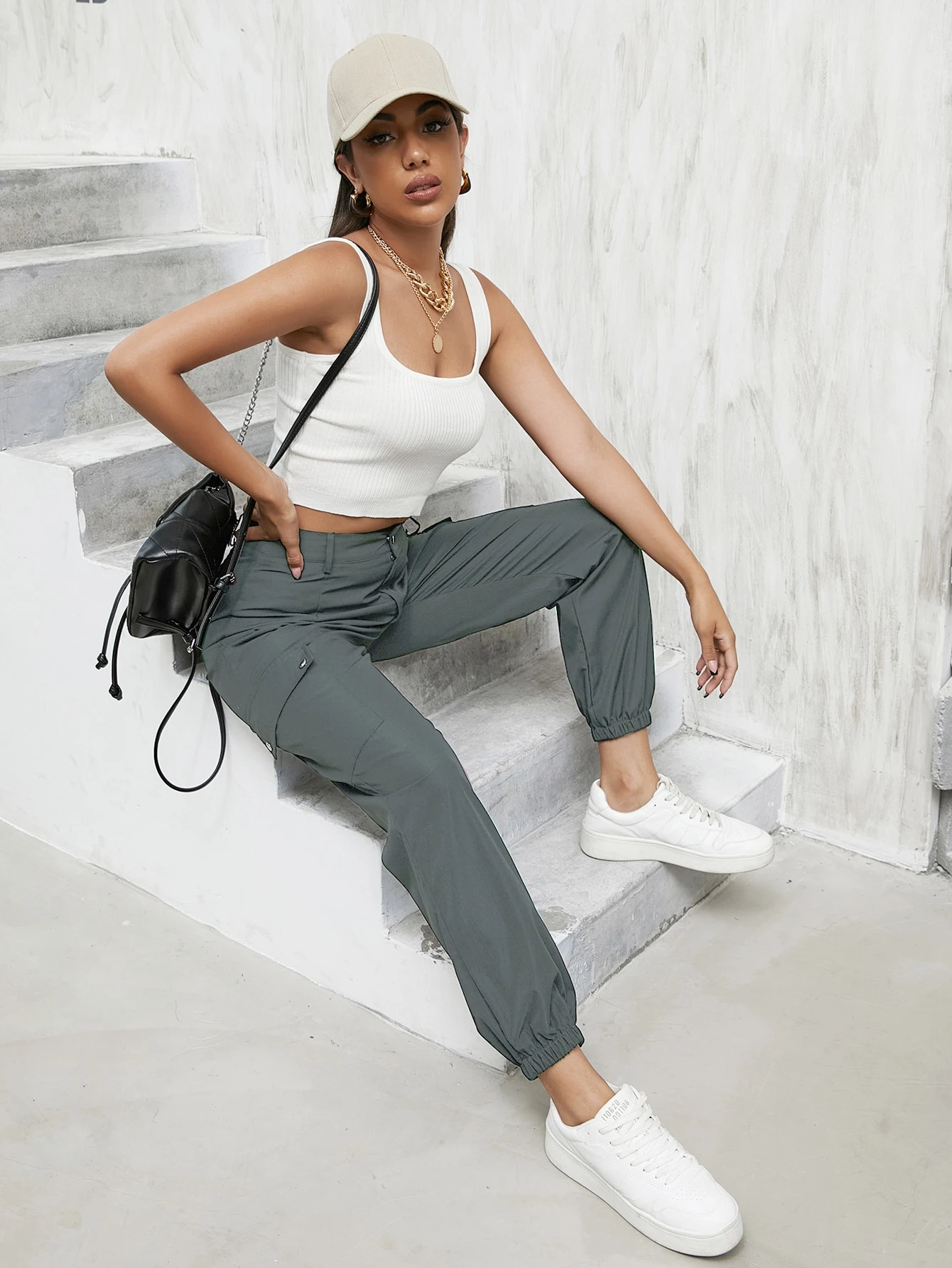 Shein Ezwear Solid Cargo Trousers Shein Uk
