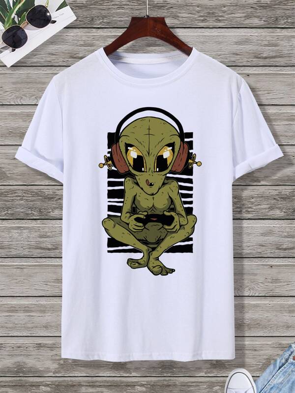 Manfinity Preppy Spotprent Shirts mannen | SHEIN Nederland