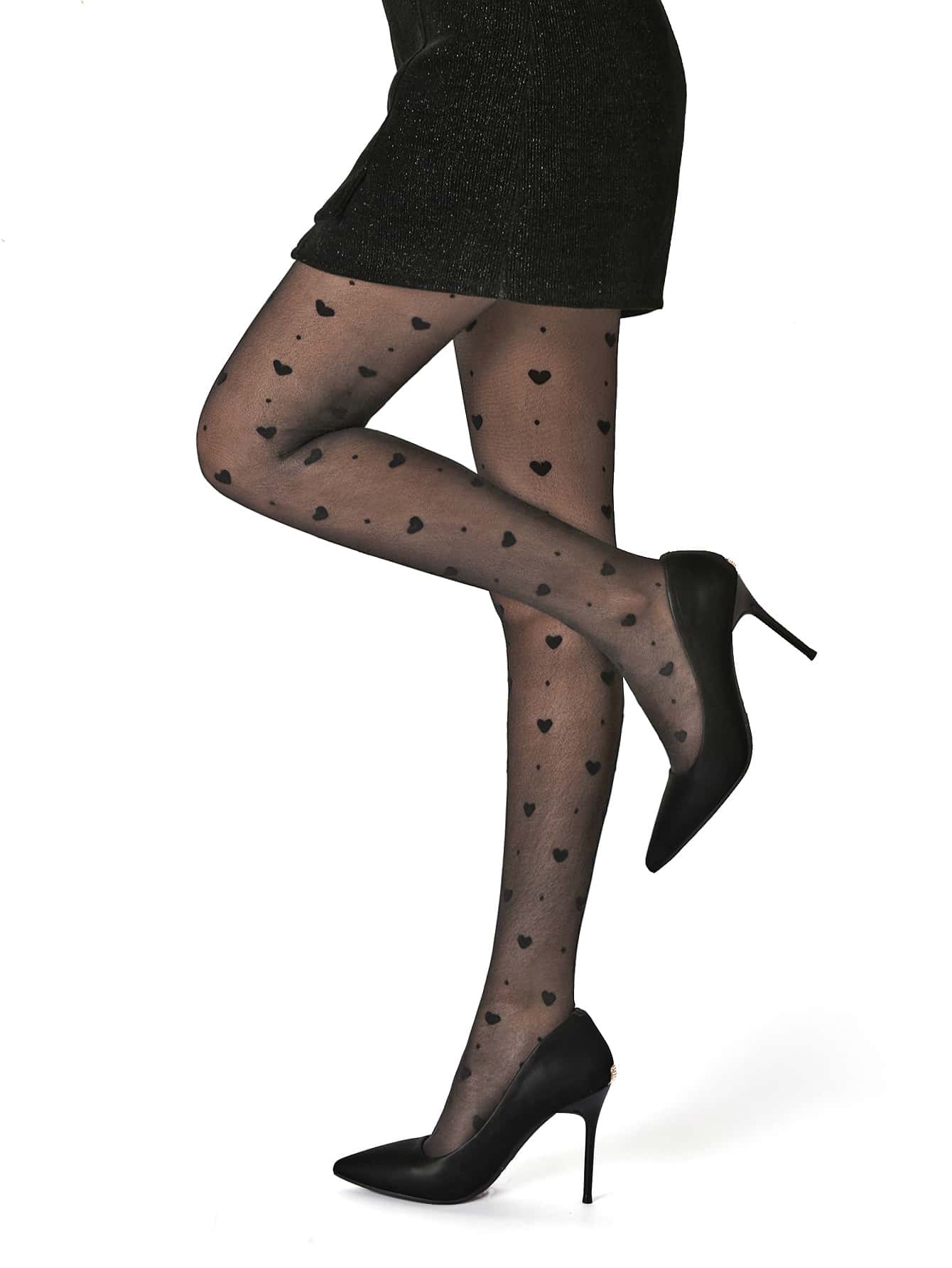 Heart Pattern Sheer Tights | SHEIN